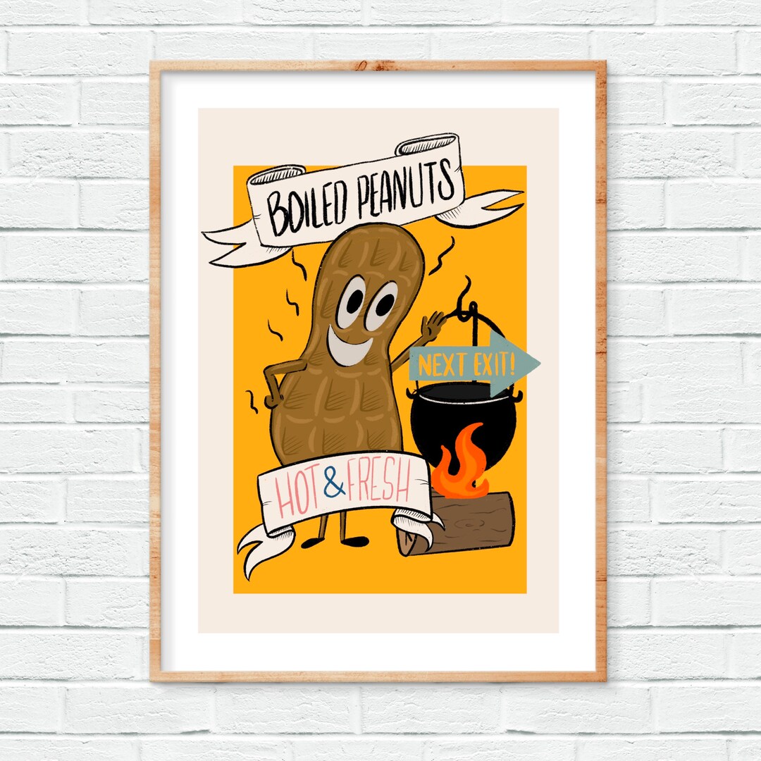 Boiled Peanuts Digital Art Print Vintage Signs Southern Food Snacks ...