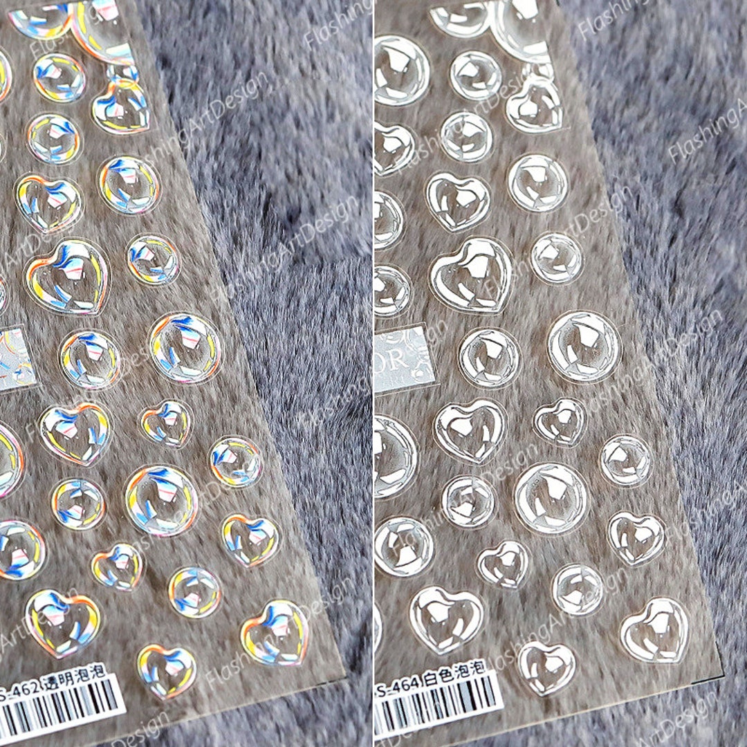 Iridescent Bubble Nail Art Stickers Minimalist Decal Nail - Etsy