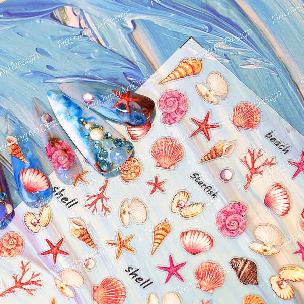 Beach Nail Stickers - Etsy