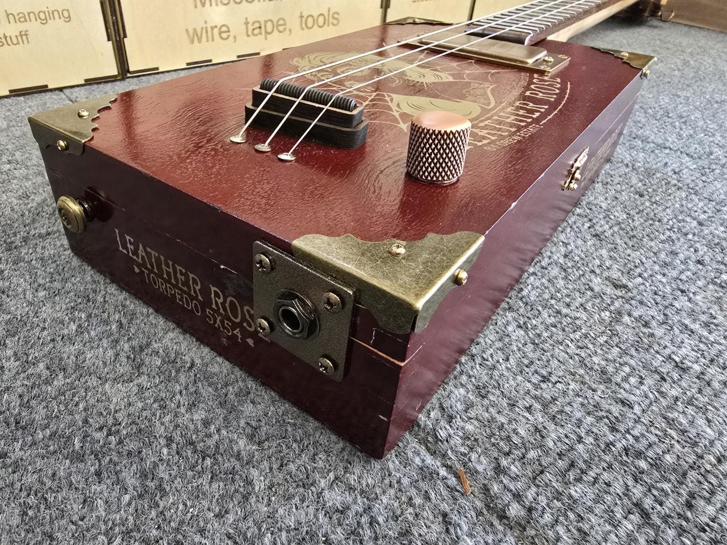 Leather Rose 3 String Cigar Box Guitar - Etsy