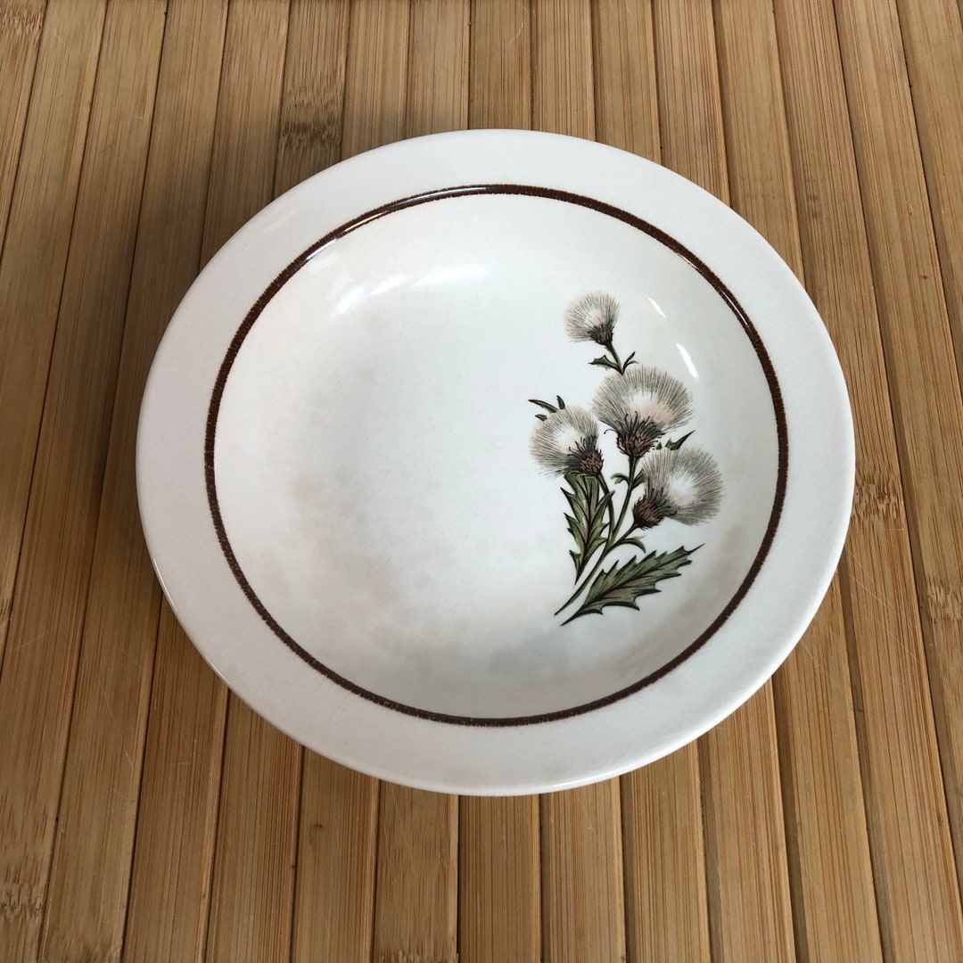 Retro Crown Lynn White Bowls in Thistle D593 Pattern X 2. Made - Etsy