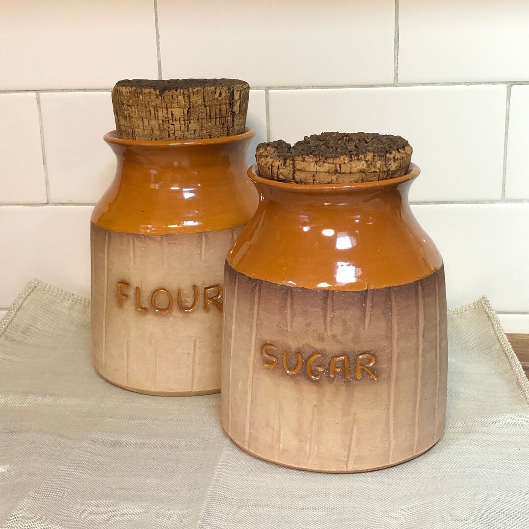 Vintage Kemety Australian Studio Pottery Ceramic Flour and Sugar ...