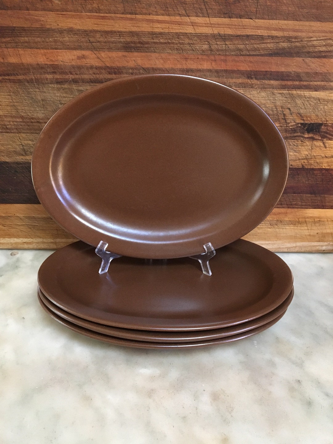 Vintage Bristile Hotel Ware Super Vitrified Large Brown Oval Plate or ...