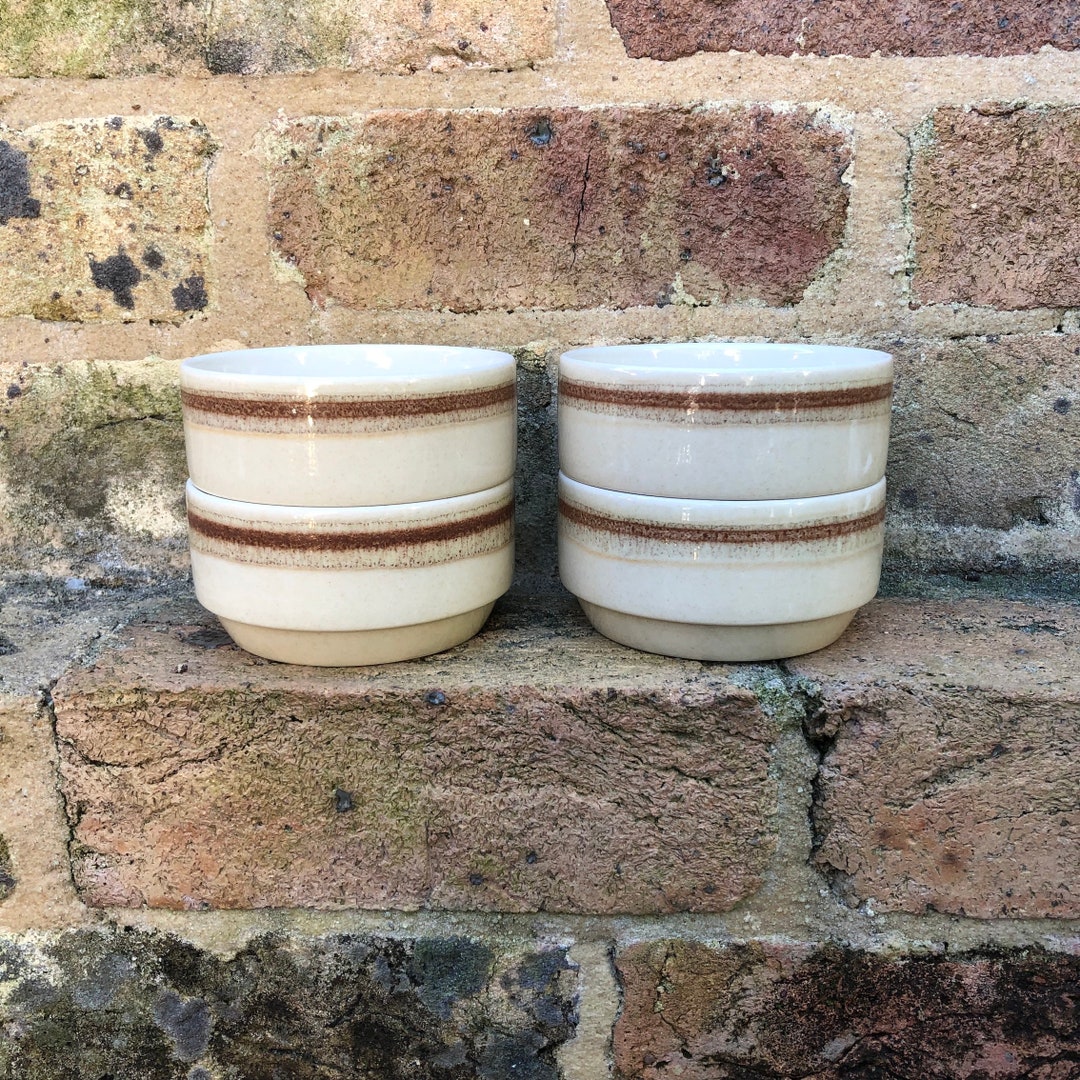 Retro Crown Lynn Super Vitrified Bowls Light Brown With Dark Brown ...