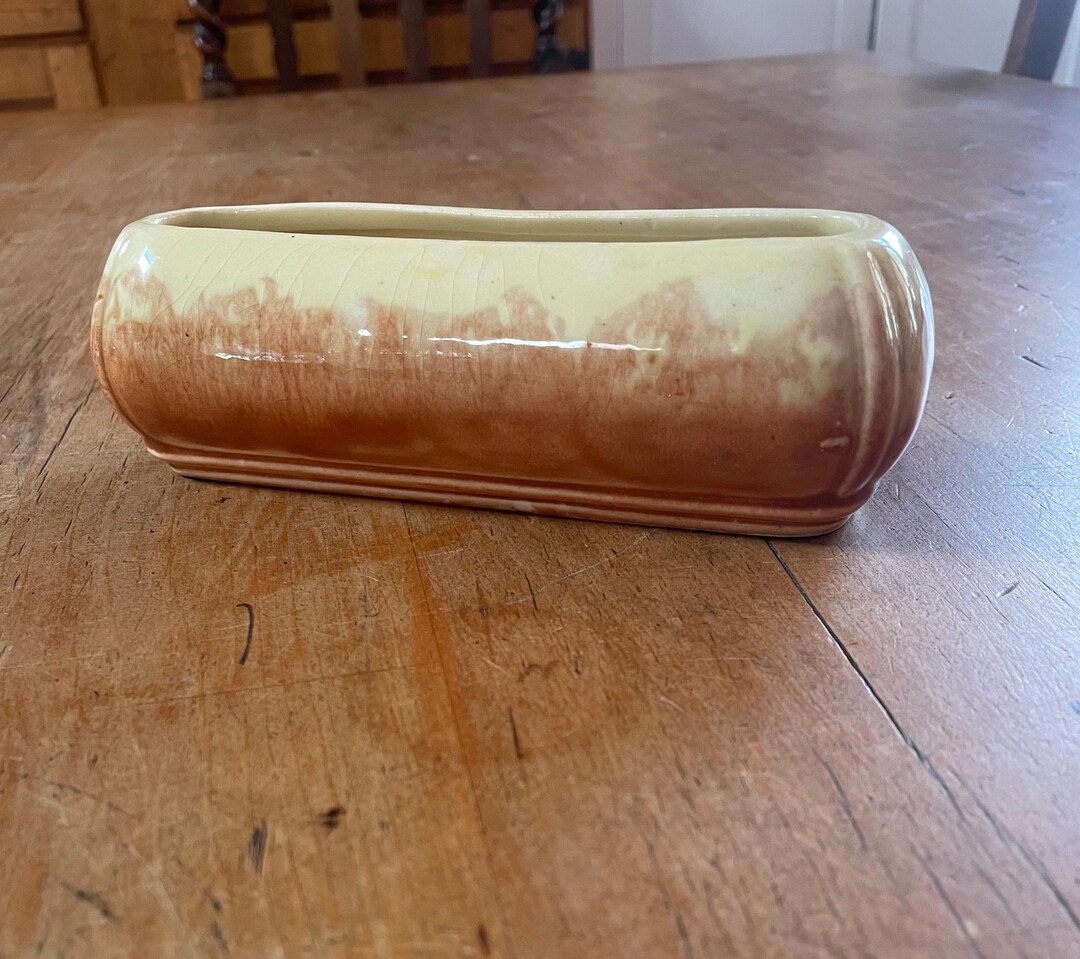 Vintage Australian Studio Diana Brown and Cream Trough Vase 150 - Etsy