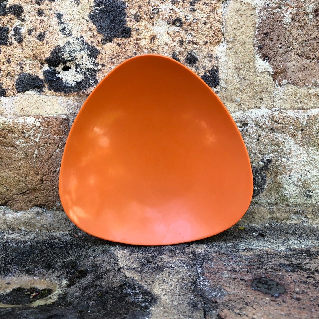 Orange Melamine Triangular Dish; Hollywood by Formline Melmac - Etsy