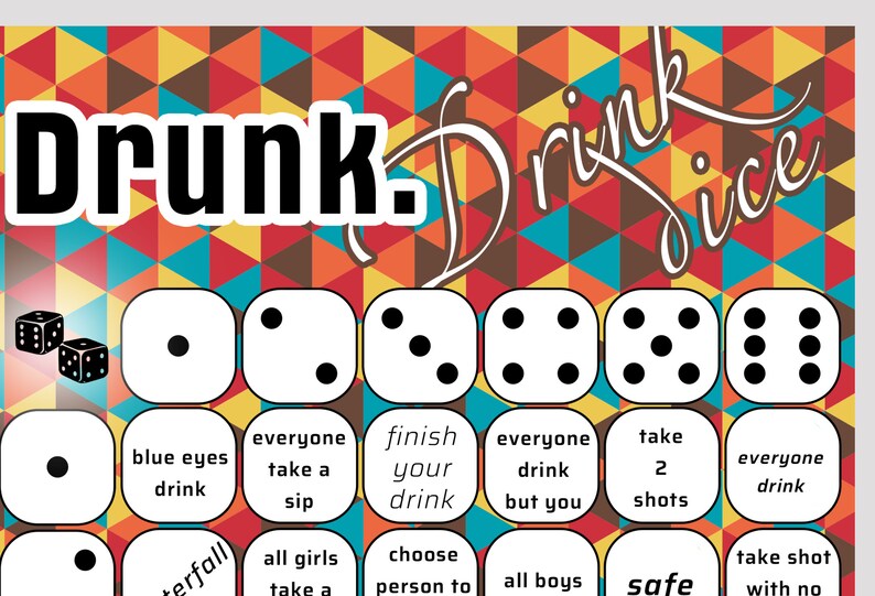 Drunk Dice Drinking Games For Adults Alcohol Game Etsy Canada