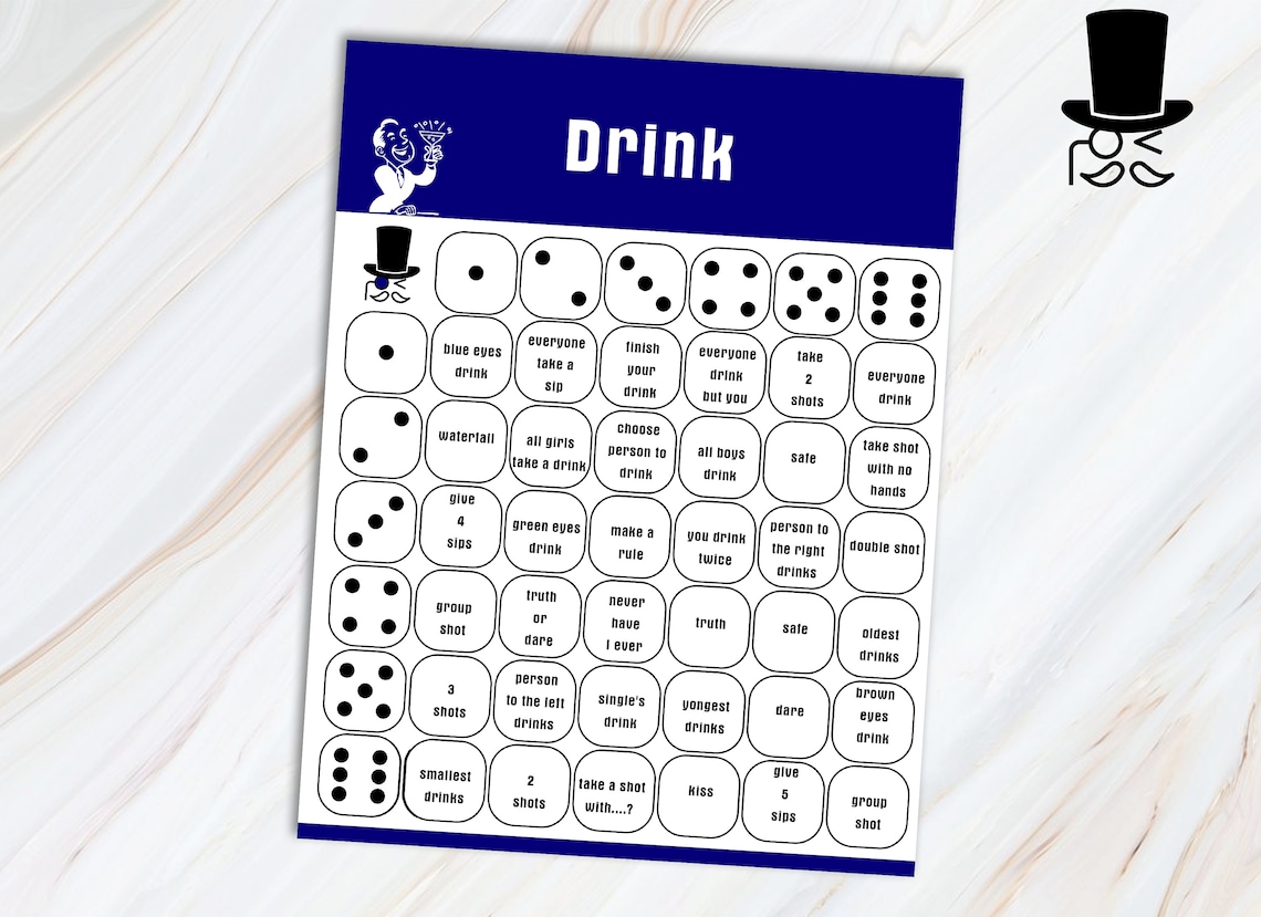 Drunk Dice Drinking Games For Adults Alcohol Game Etsy