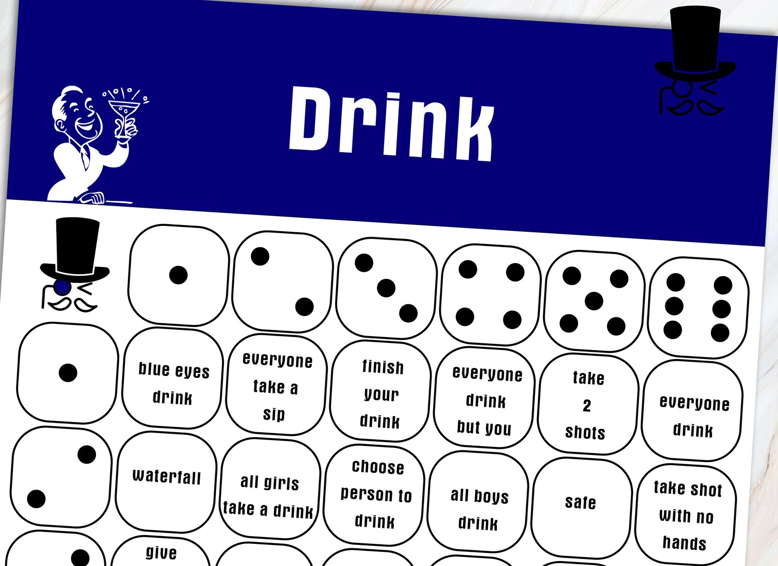 Drunk Dice Drinking Games For Adults Alcohol Game Etsy