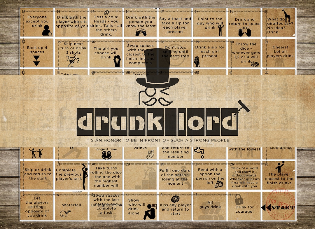 Alcohol Board Game With Dice / Print and Play/ Game for Bestie - Etsy