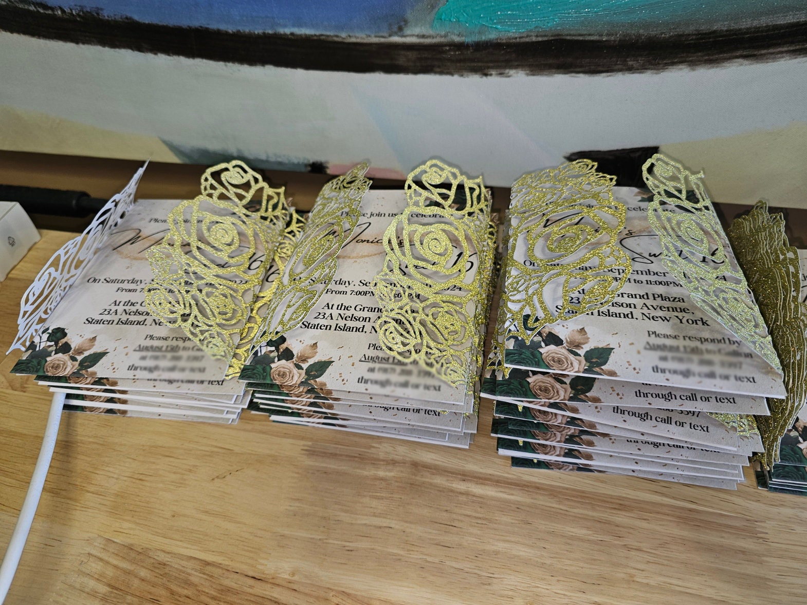 Design of Rose Invitation Sleeve for a 5x7 Invitation Card: Designed ...