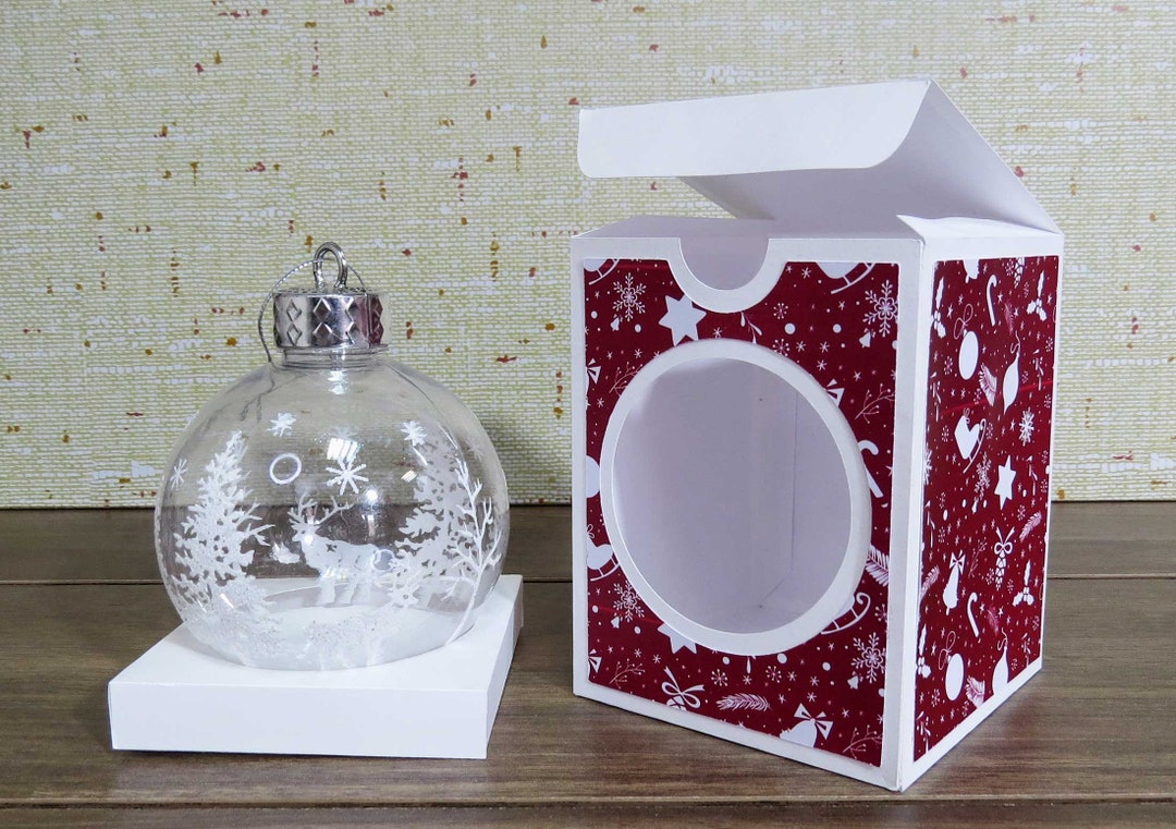 Christmas Ornament Box SVG Template: Round Gift Box (digital Download ...