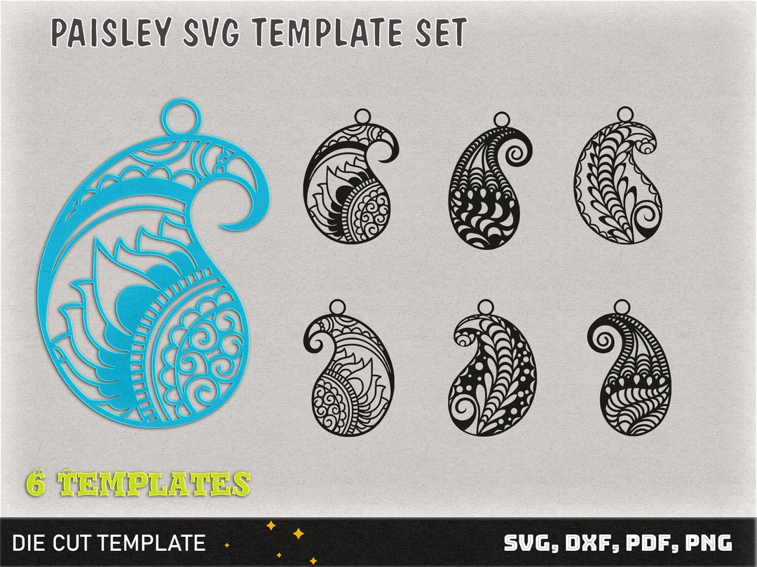 Paisley Svg Template Set ,paisley Laser Cutting, Craft Paper for ...