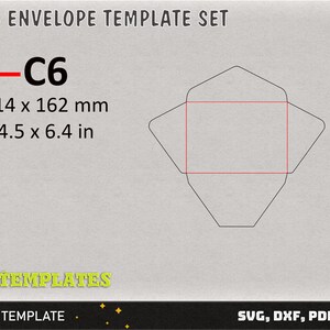 C6 Envelope Template: SVG Cut Files (digital Download) - Etsy