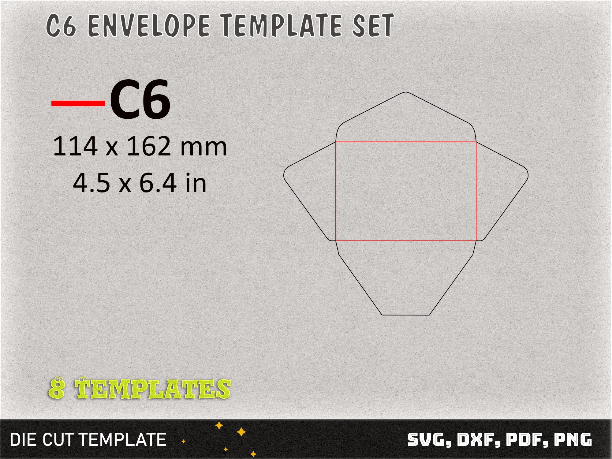 C6 Envelope Template: SVG Cut Files (digital Download) - Etsy