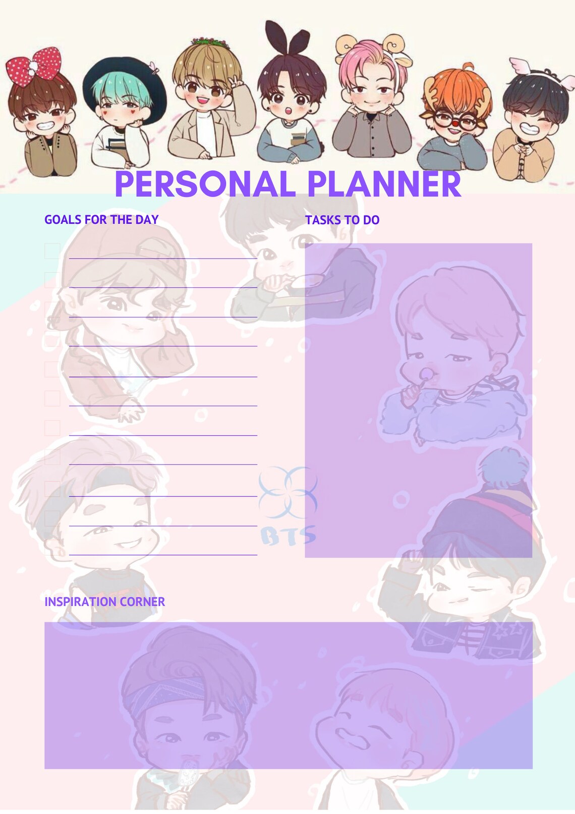 BTS Daily To do Planner | Etsy