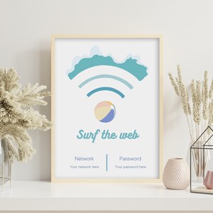 Beach House Wifi Sign Beach House Decor Air Bnb Sign Wifi | Etsy