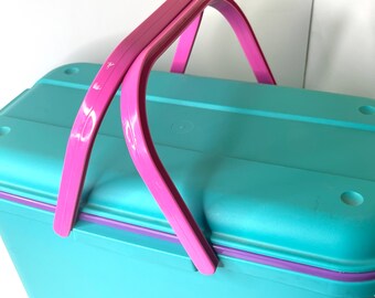 Eagle Craftstor Large Aqua Teal Tote W/1 Module Craft Sewing Storage ...