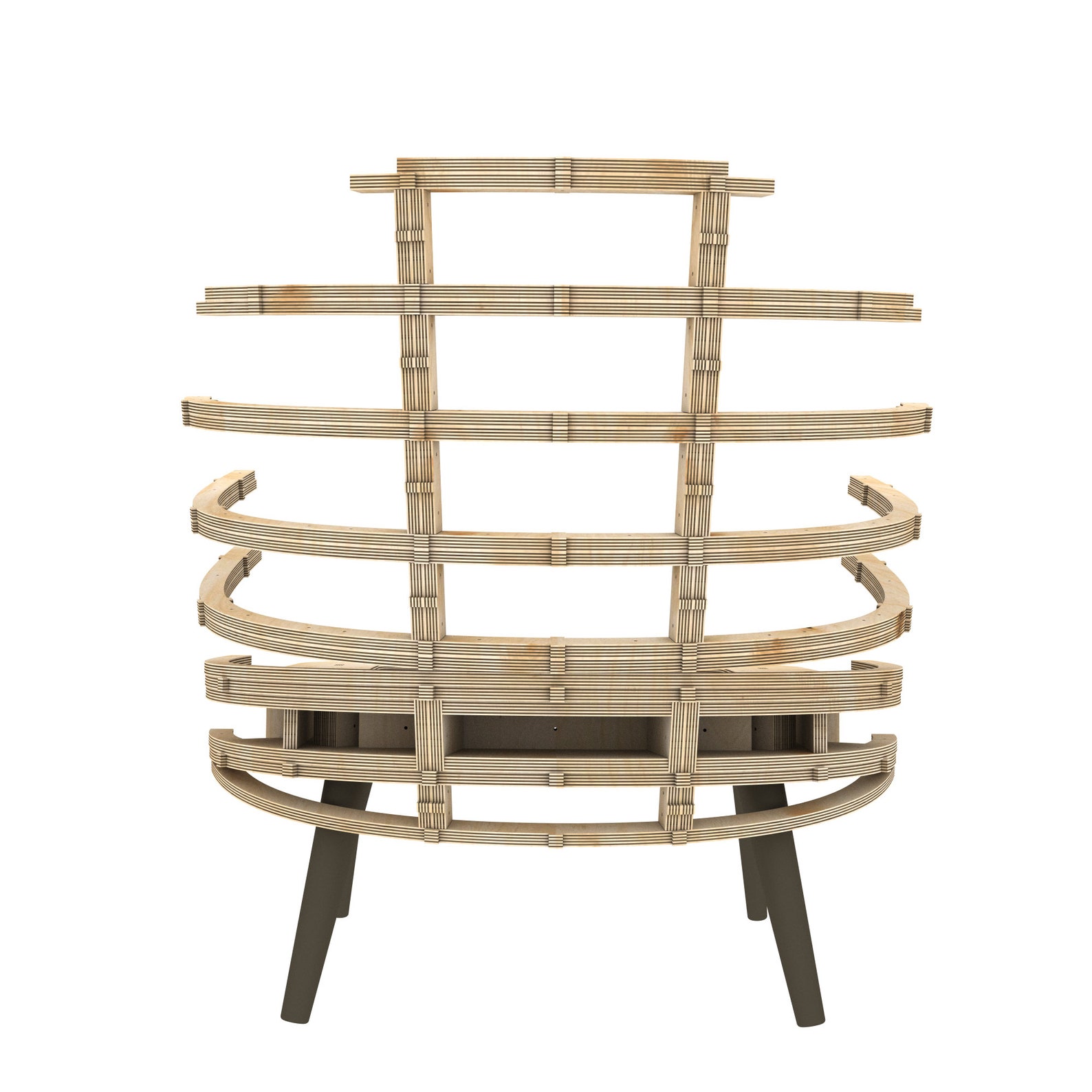 Armchair Frame Plan, CAD Model, CNC Nesting, Plywood Frames, DXF Files ...