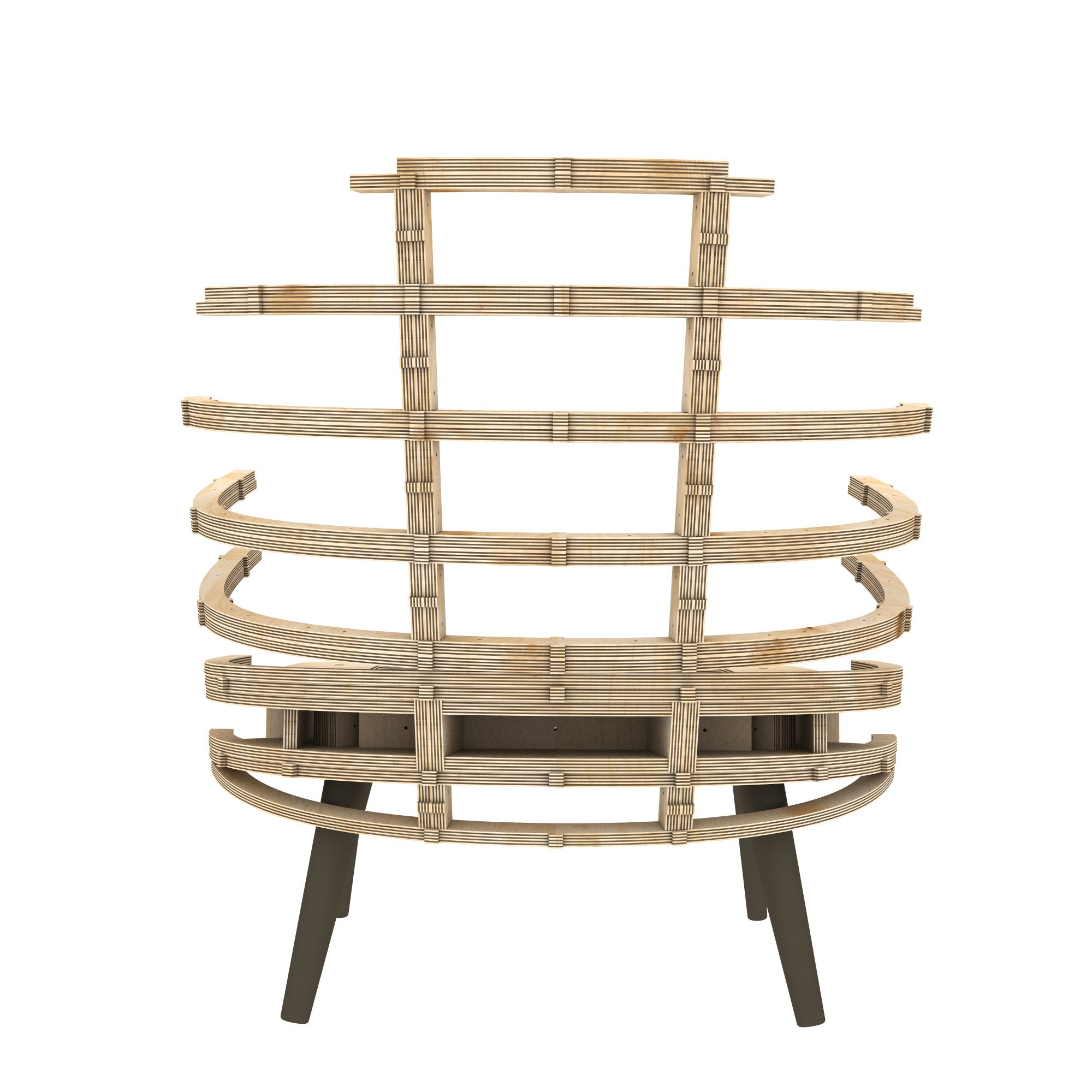 Armchair Frame Plan, CAD Model, CNC Nesting, Plywood Frames, DXF Files ...