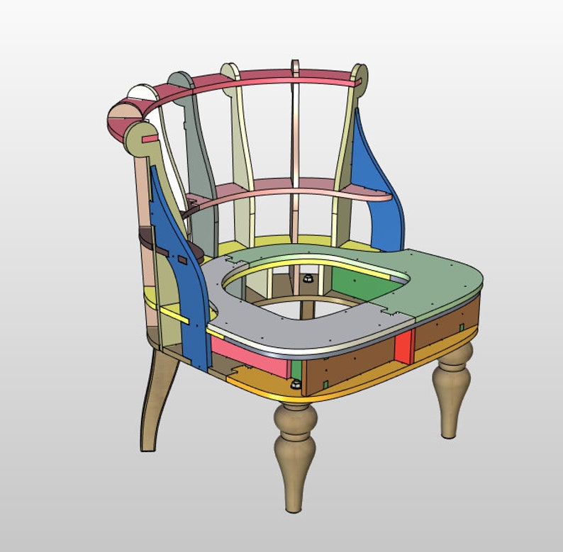 Armchair Frame Plan, CAD Model, CNC Nesting, Plywood Frames, DXF Files ...