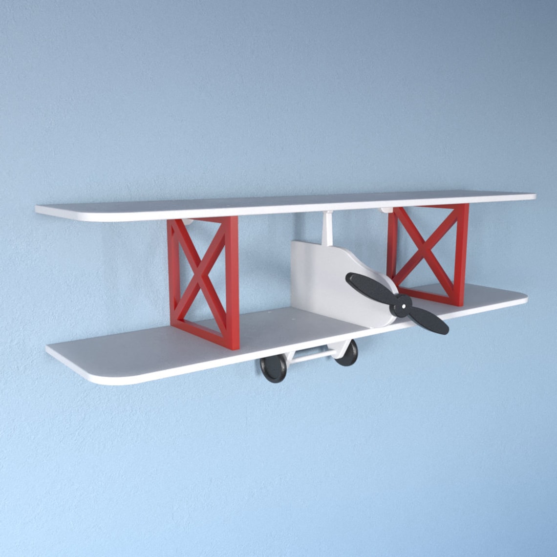 Bookshelf, Airplane Shelf, Plywood, Solid Model, CNC Files, Biplane ...