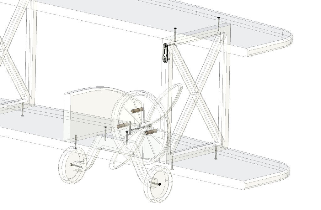 Bookshelf, Airplane Shelf, Plywood, Mdf, Wood, Solid Model, CNC Files ...
