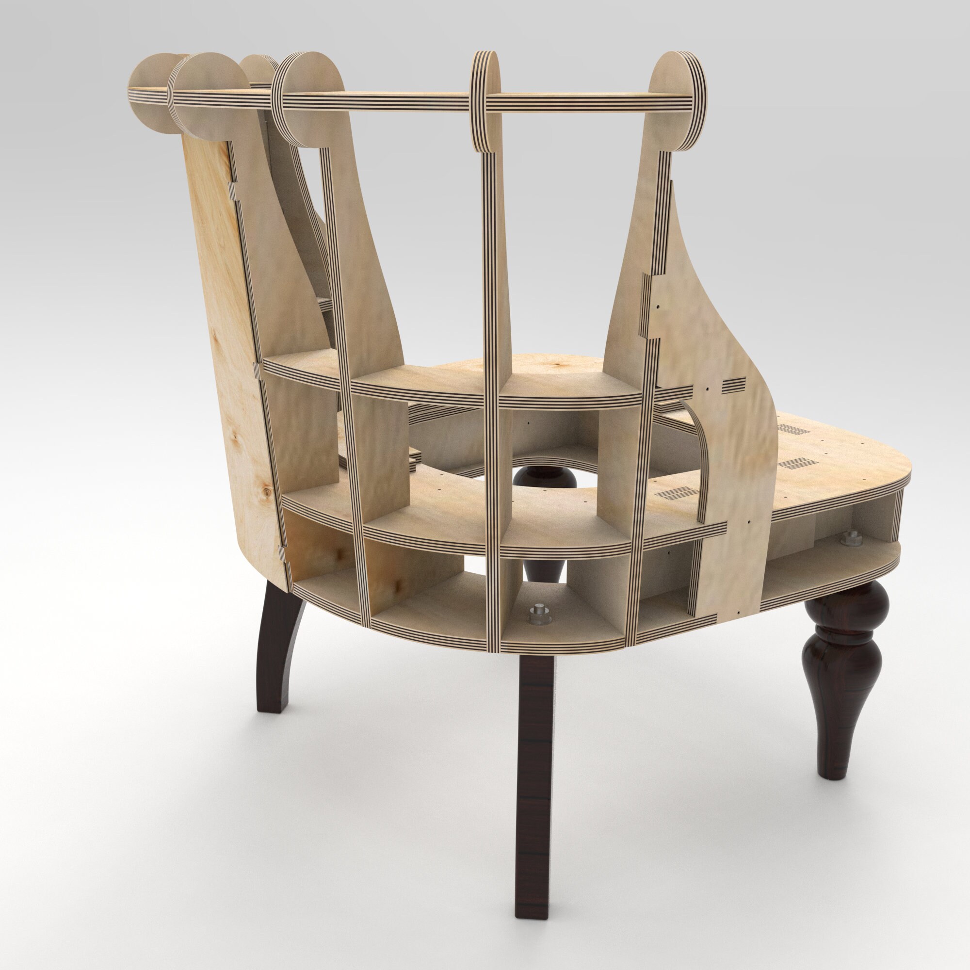 Armchair Frame Plan, CAD Model, CNC Nesting, Plywood Frames, DXF Files ...