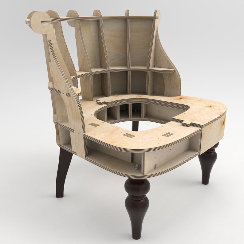 Armchair Frame Plan, CAD Model, CNC Nesting, Plywood Frames, DXF Files ...