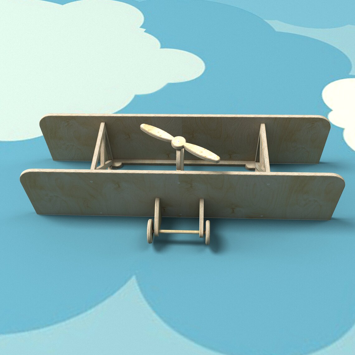 Bookshelf, Airplane Shelf, Plywood, Solid Model, CNC Files, Biplane ...