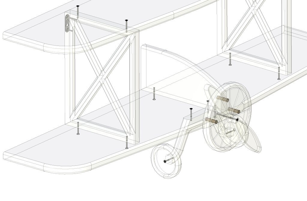 Bookshelf, Airplane Shelf, Plywood, Mdf, Wood, Solid Model, CNC Files ...