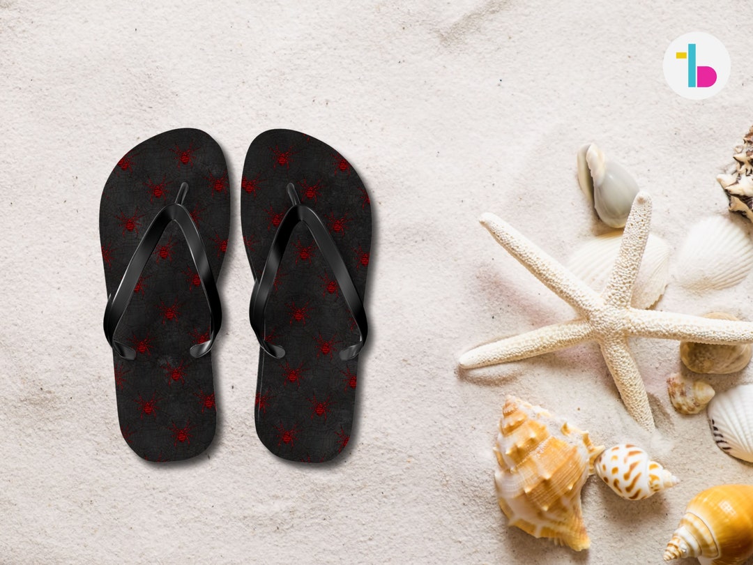 Vampire Flip Flops, Blood Drops Summer Sandals, Goth Flip Flops, Gothic ...