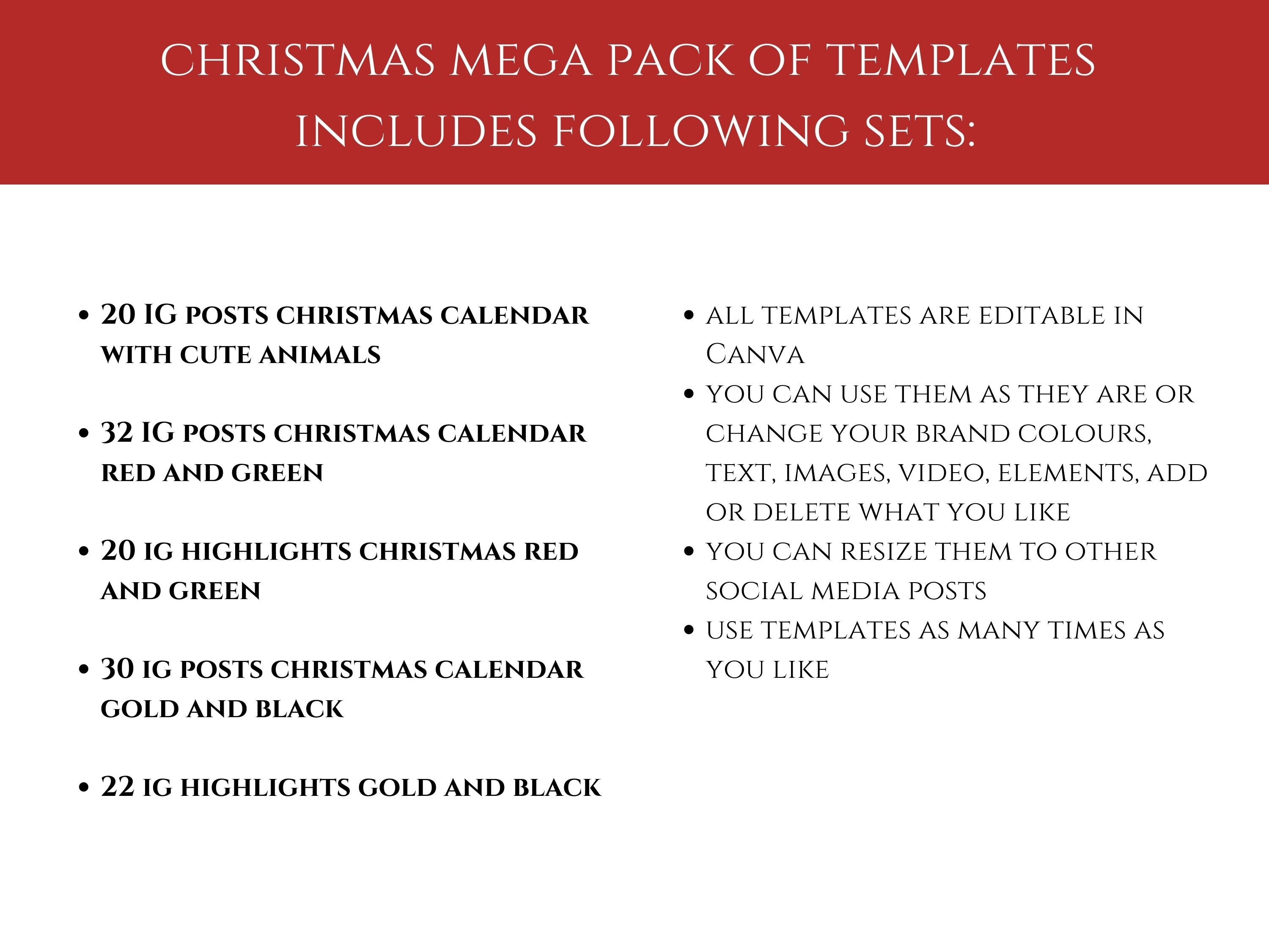 Christmas Mega Pack Templates Bundle, Social Media Templates, Christmas ...