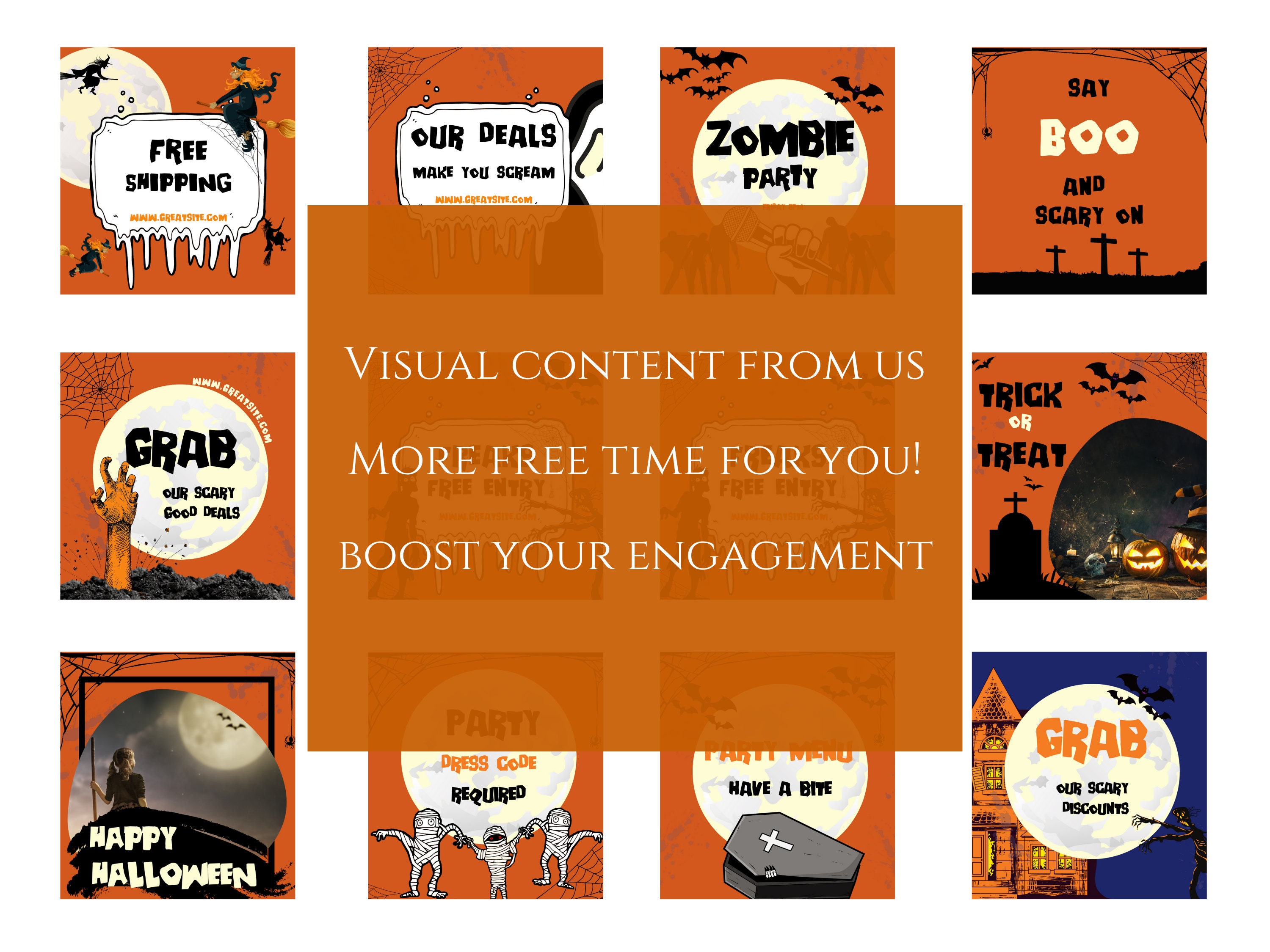 Halloween Post Templates Bundle Kit Halloween Social Media - Etsy