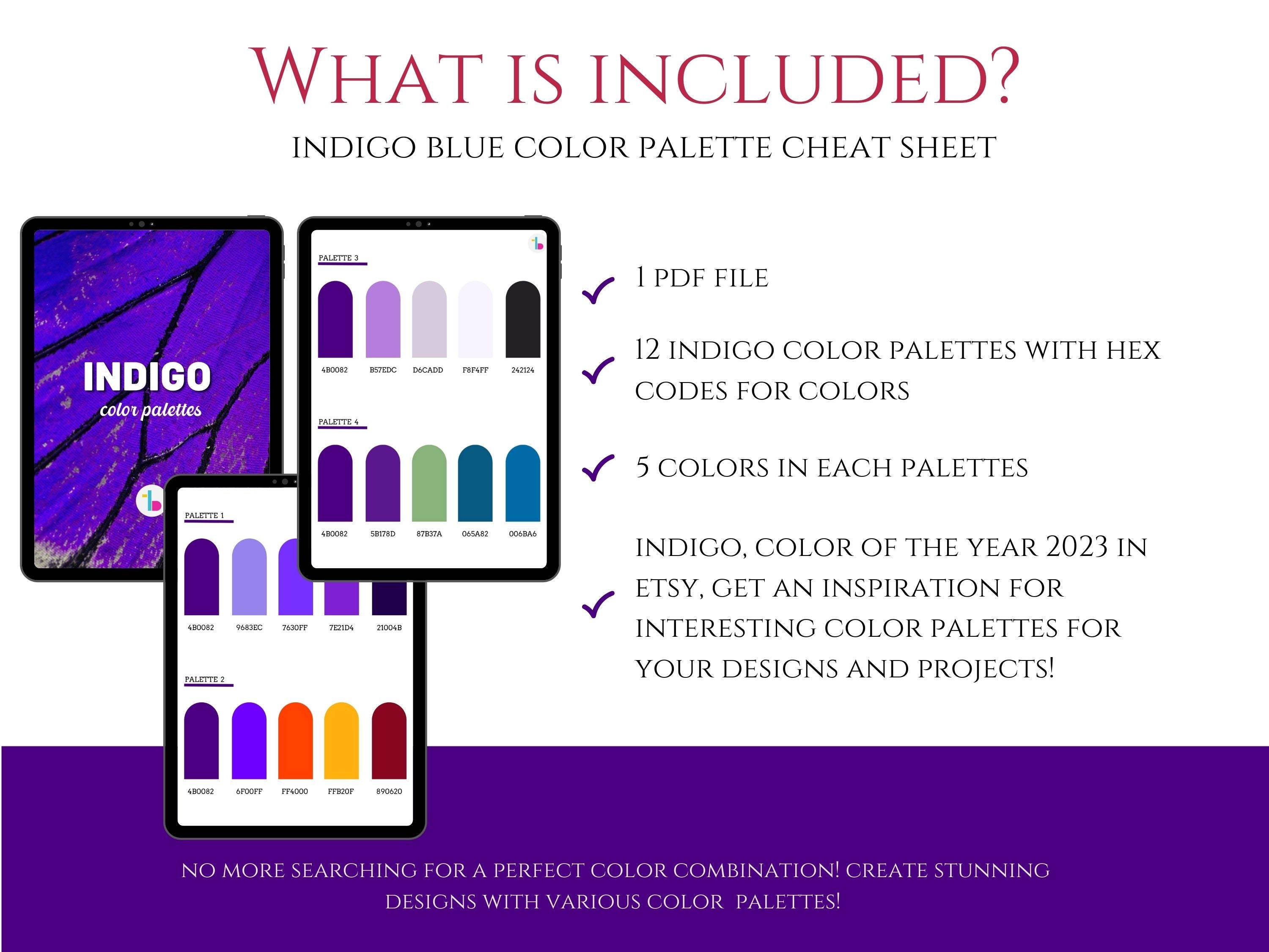 Indigo Blue Color Palettes Inspiration, Indigo Blue Girls, Color ...