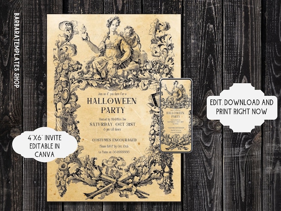 Vintage Party Invitation Retro Party Invite Editable - Etsy