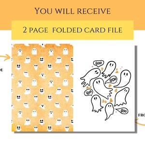 Boo Halloween Ghost Card, Printable Folded Card, Halloween Cute Card ...