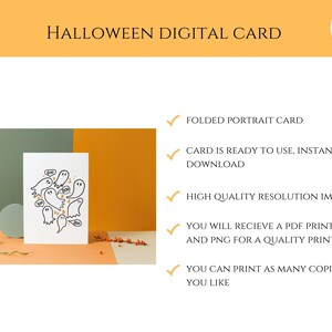 Boo Halloween Ghost Card, Printable Folded Card, Halloween Cute Card ...