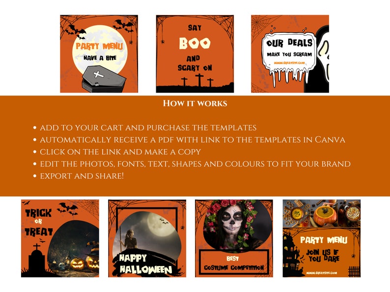 Halloween Post Templates Bundle Kit Halloween Social Media - Etsy