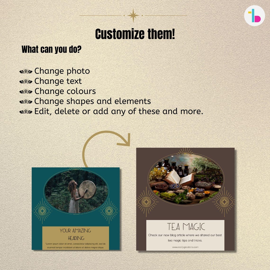 Occult Canva Template Pack - 20 Enchanting Witchy Designs for Instagram ...