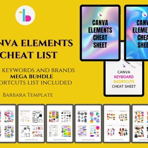Canva Elements Cheat Sheet, Comprehensive Keyword Guide, Editable Canva ...