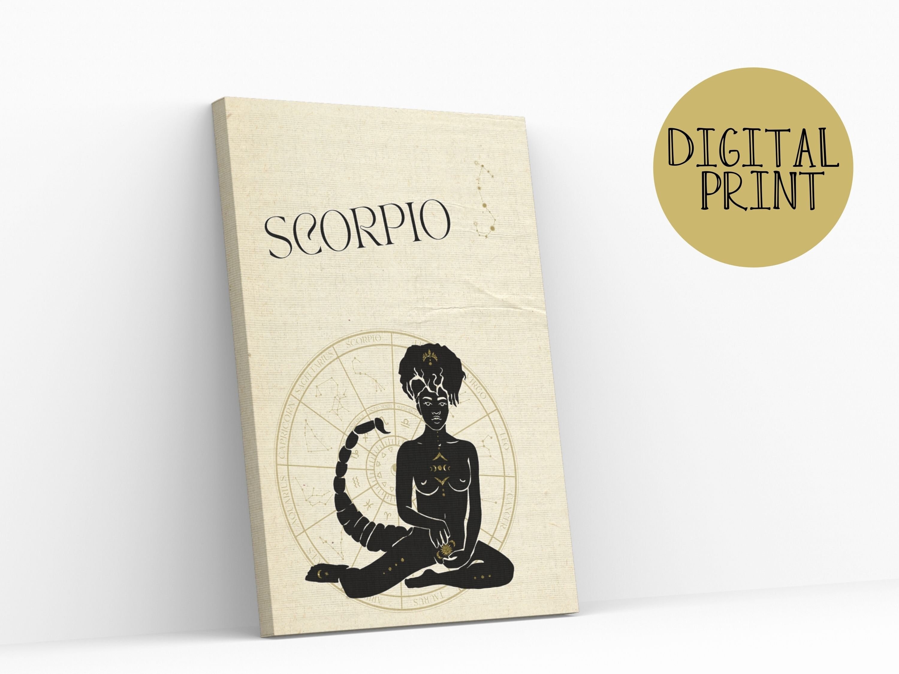Scorpio Digital Print, Zodiac Printable Wall Art, Scorpio Gifts ...