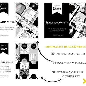 Minimalist Black and White Mega Pack Bundle of Templates, Minimalist ...
