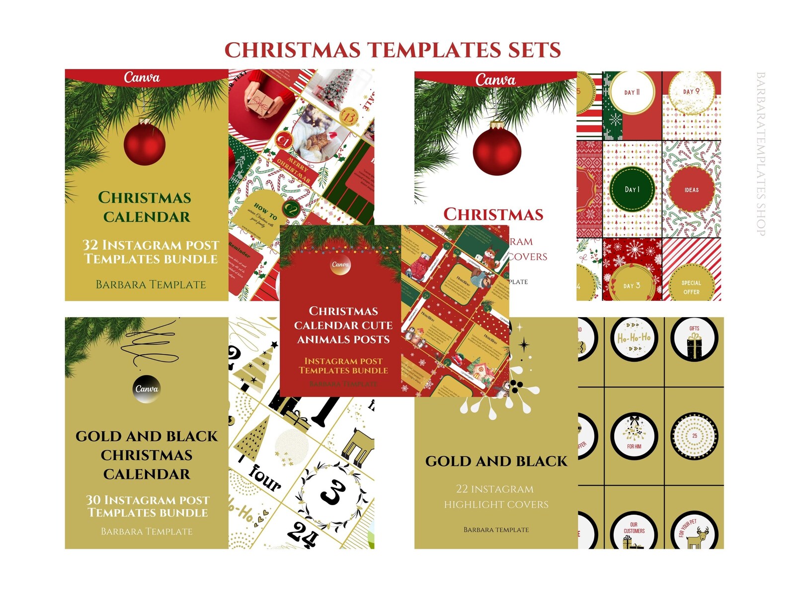 Christmas Mega Pack Templates Bundle, Social Media Templates, Christmas ...