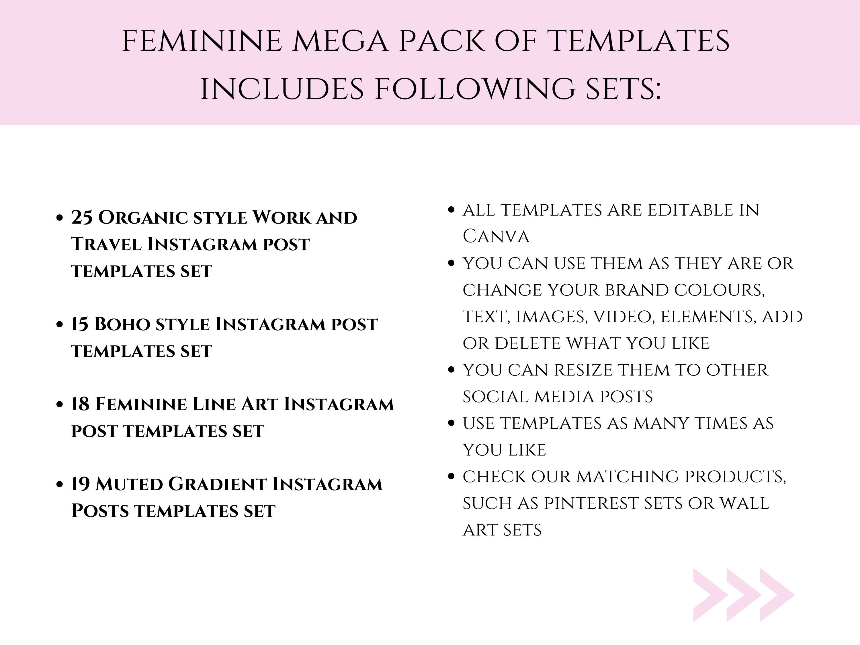 Feminine Mega Pack of Templates, Branding Package Kit, Gradient Boho ...