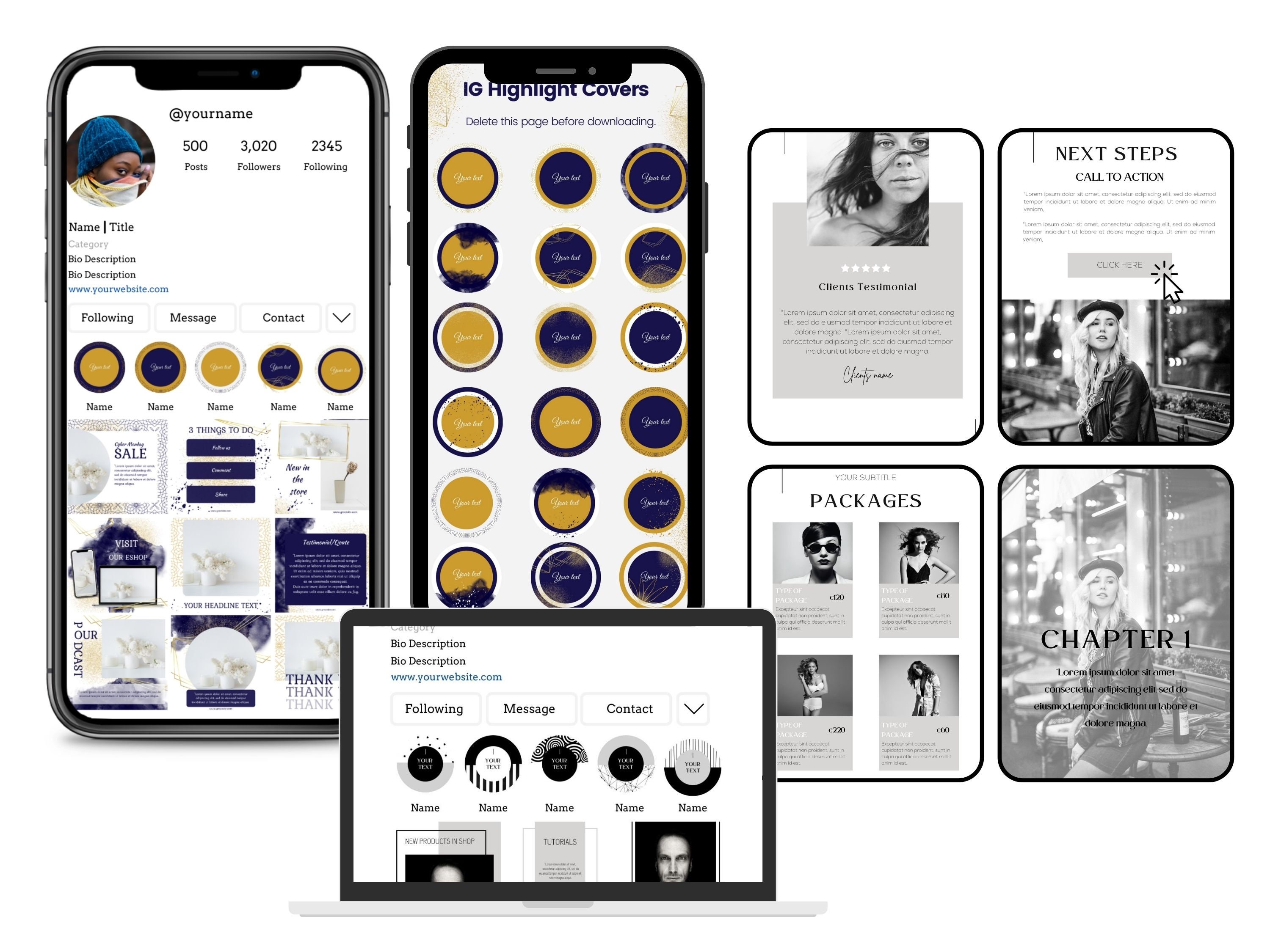 Luxury and Minimalist Mega Pack Templates Bundle, Branding Package for ...