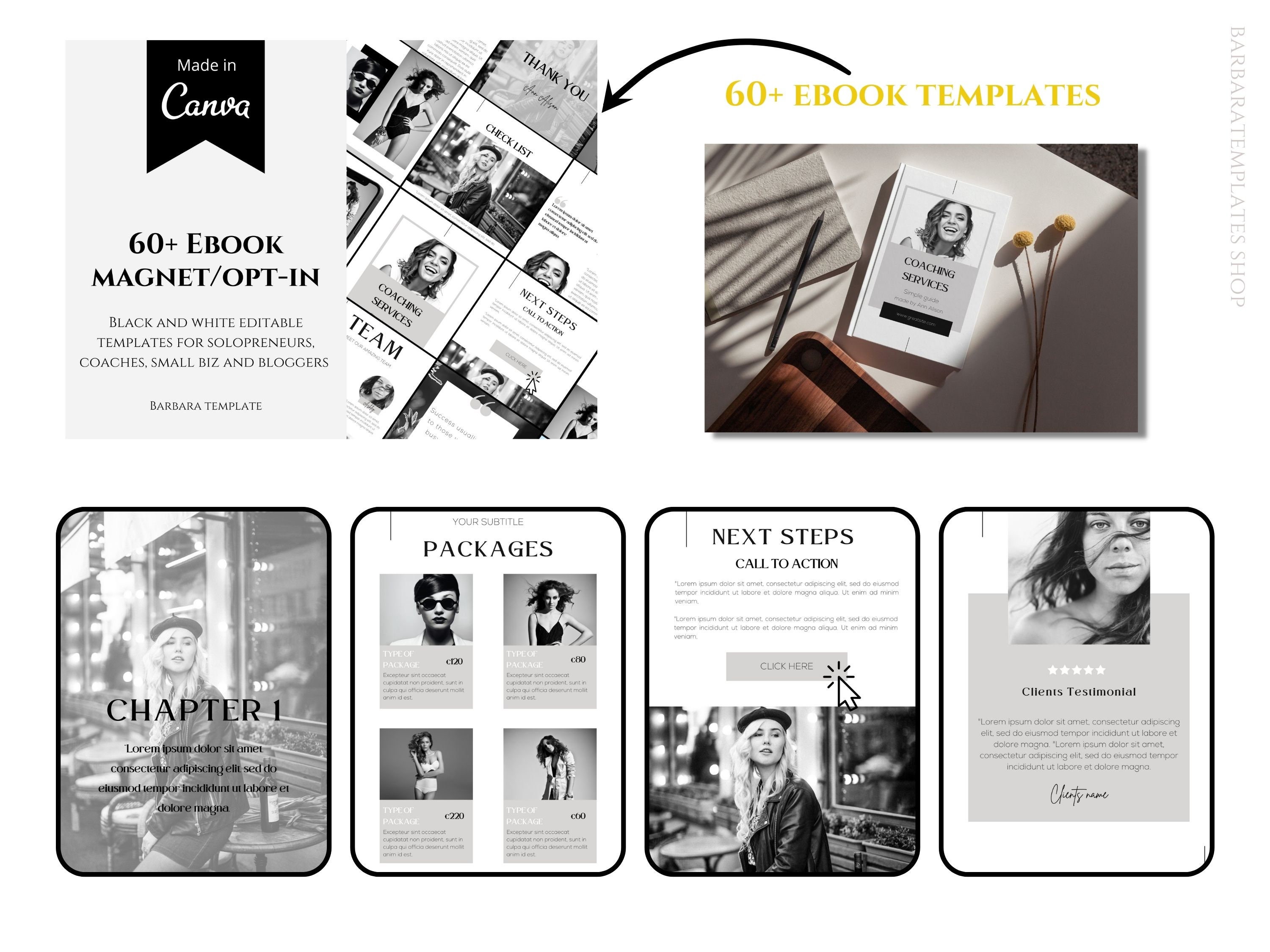 Minimalist Black and White Mega Pack Bundle of Templates - Etsy