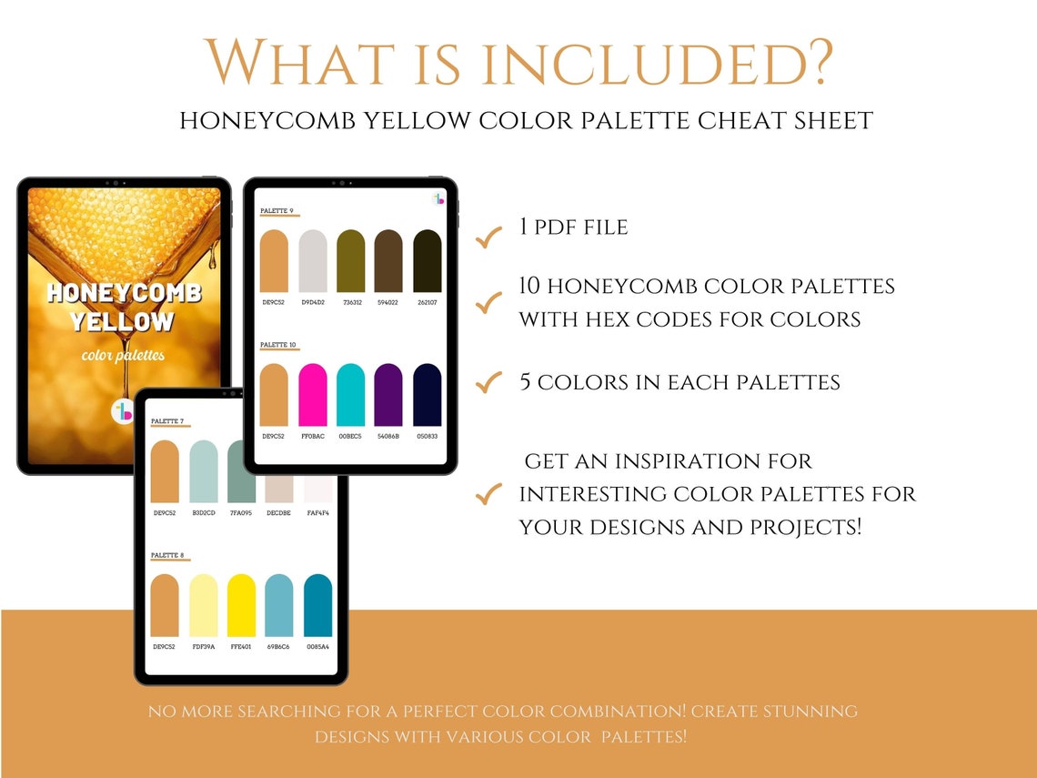 Honeycomb Yellow Color Palette Inspiration, Color Palette Hex Codes ...