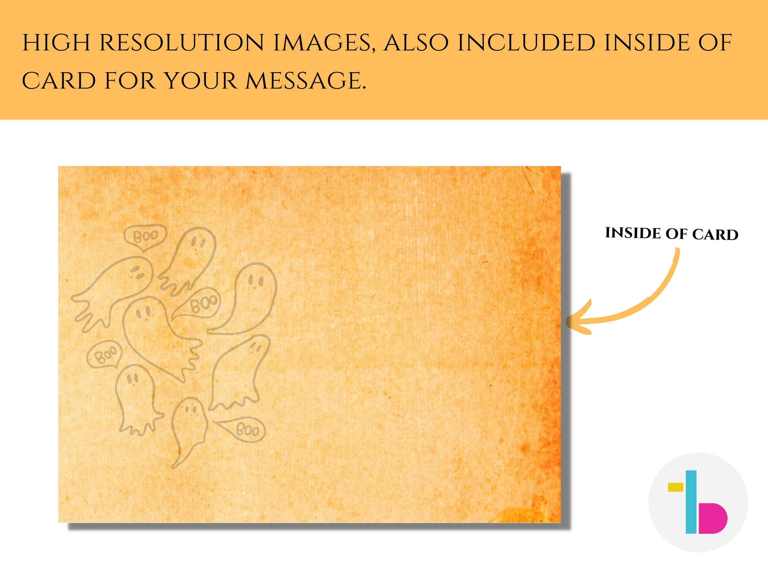 Boo Halloween Ghost Card, Printable Folded Card, Halloween Cute Card ...