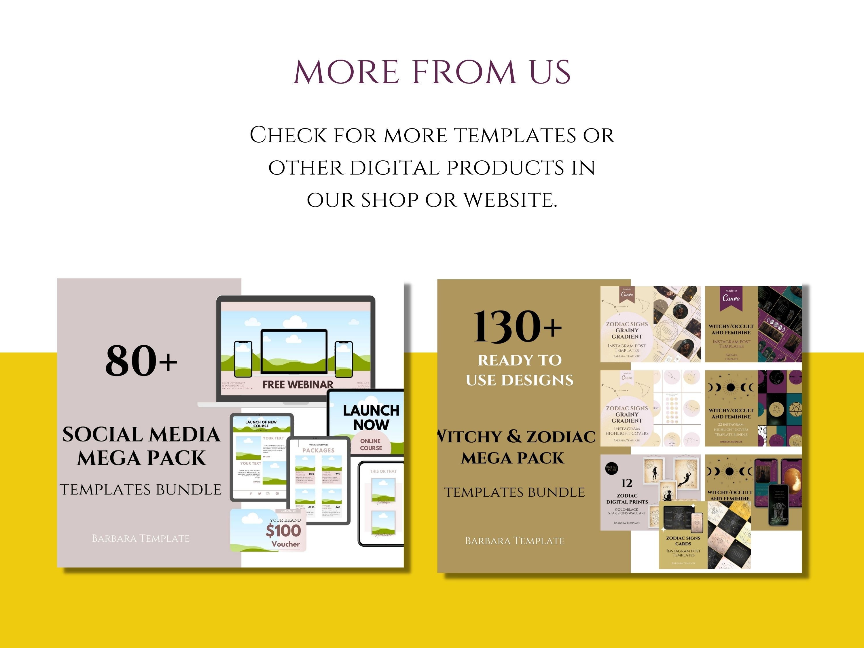 Minimalist Black and White Mega Pack Bundle of Templates - Etsy